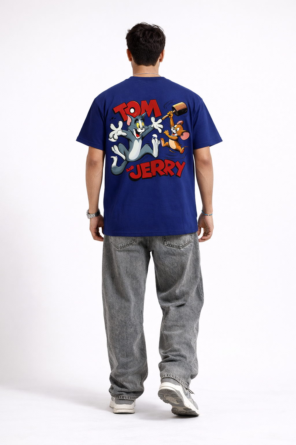 Royal Blue Tom & Jerry Action regular Graphic T-Shirt – PRINTED SOUL